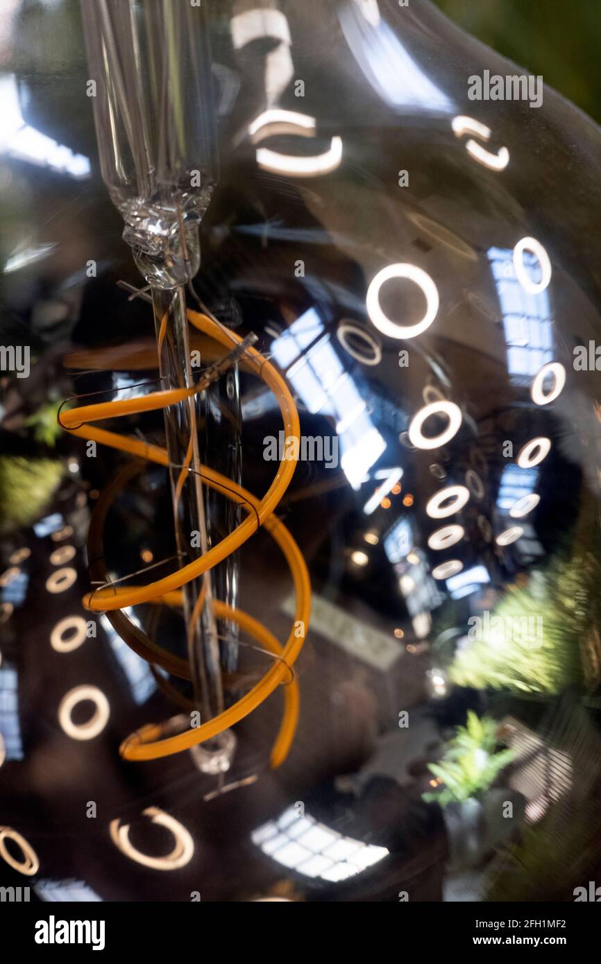 Look at the LED bulb with reflections from background Stock Photo - Alamy