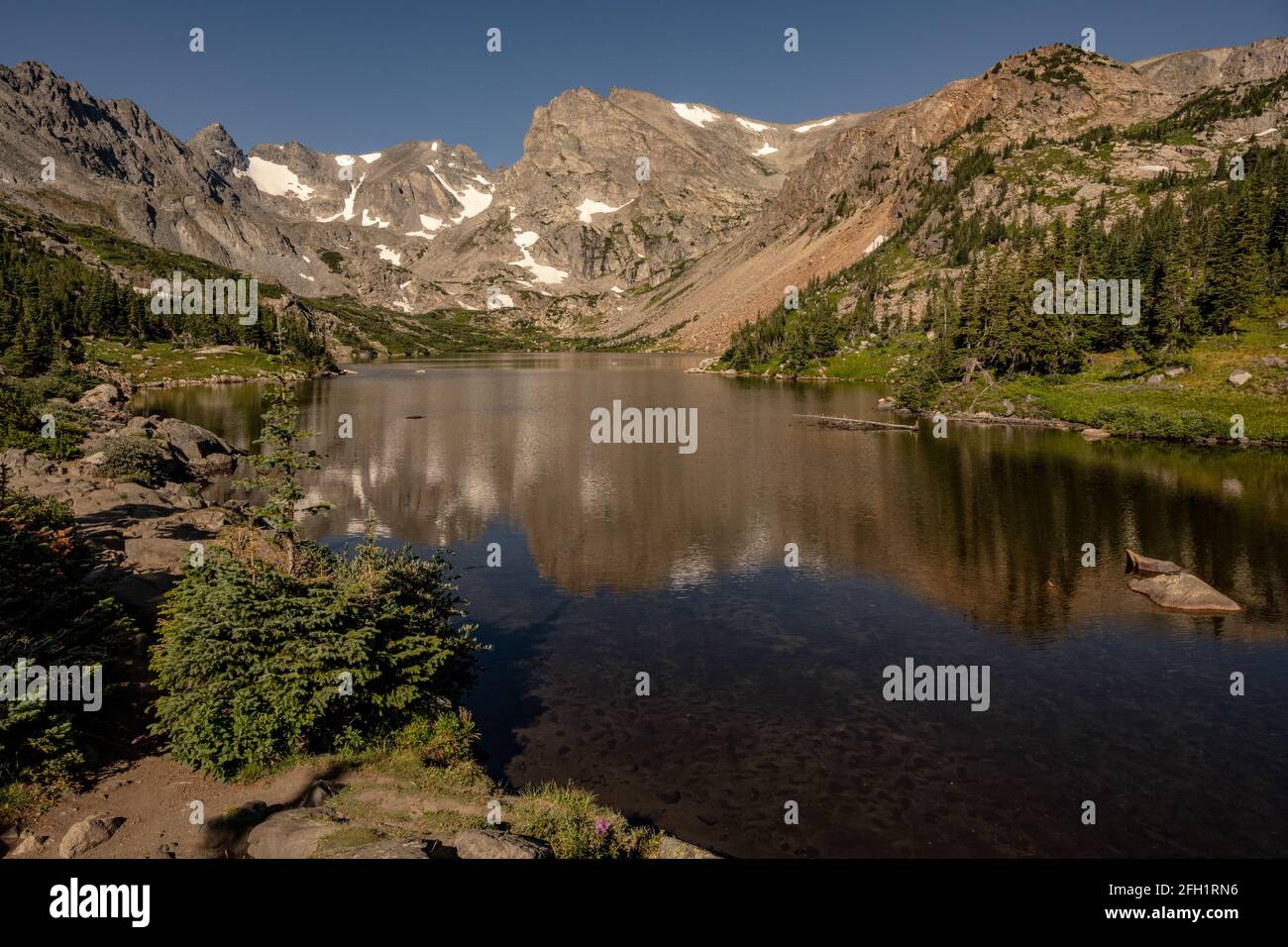 Lake Isabelle in the Indian Peaks Wilderness of Colorado Stock Photo ...