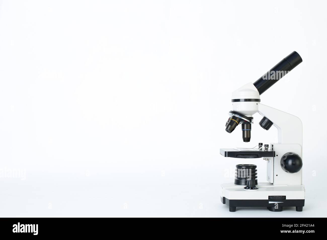 Medical microscope on white background. Laboratory research concept ...