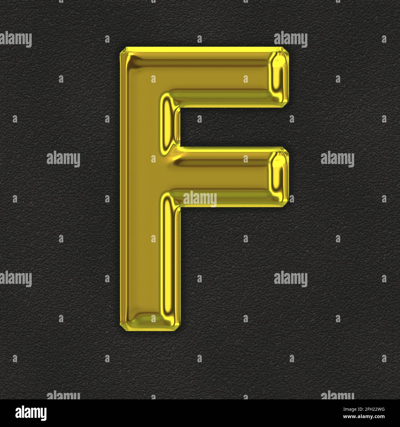 square graphic with the golden upper-case character F representing a ...
