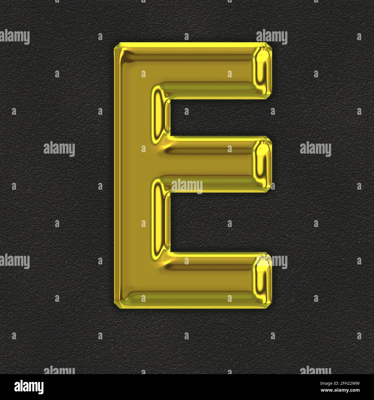 square graphic with the golden upper-case character E representing a ...