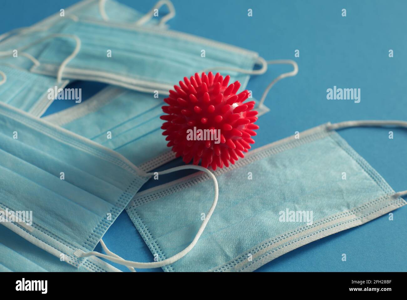 Viral Coronavirus Bacteria And Protective Medical Disposable Masks On A ...