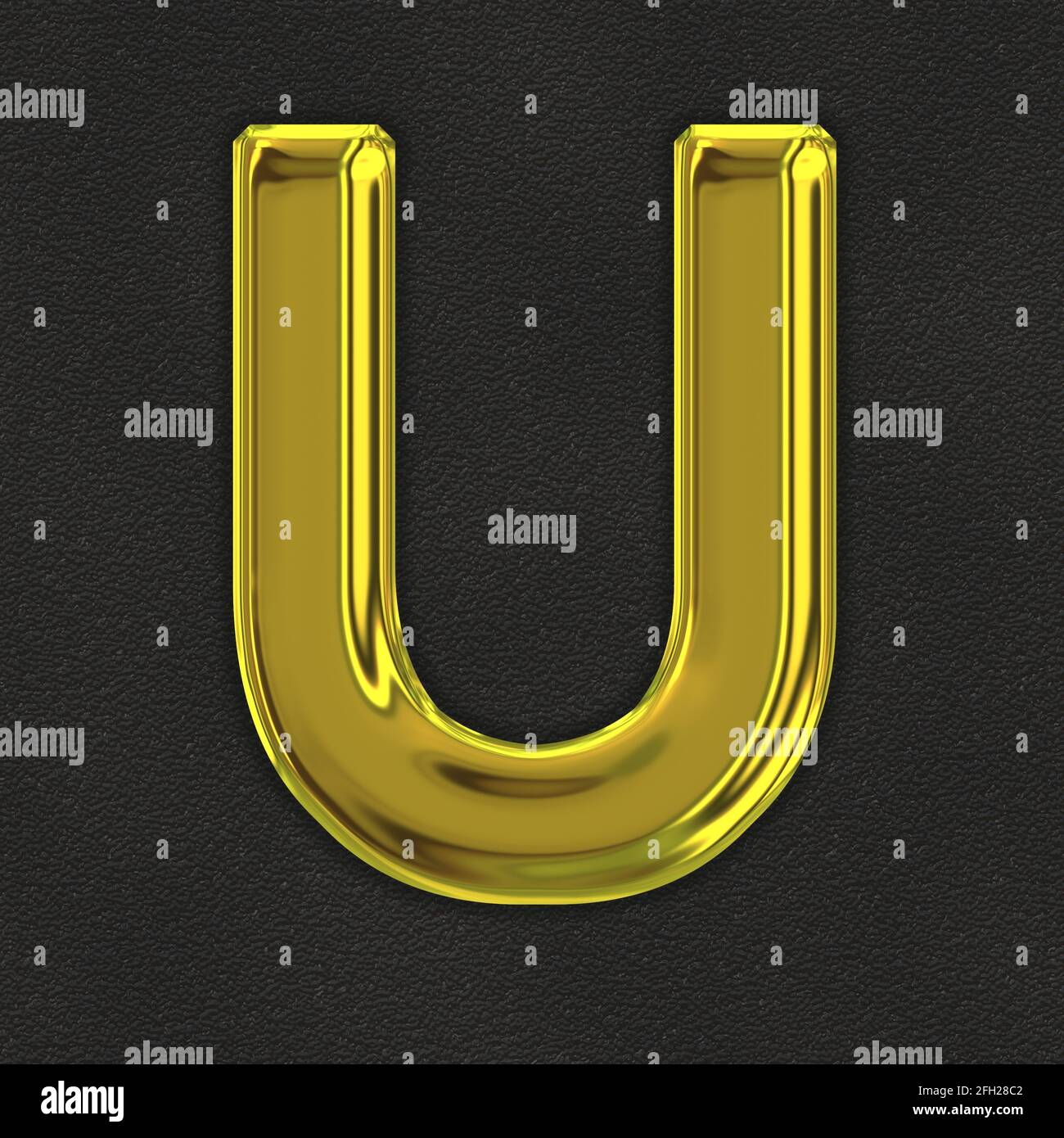 square graphic with the golden upper-case character U representing a ...