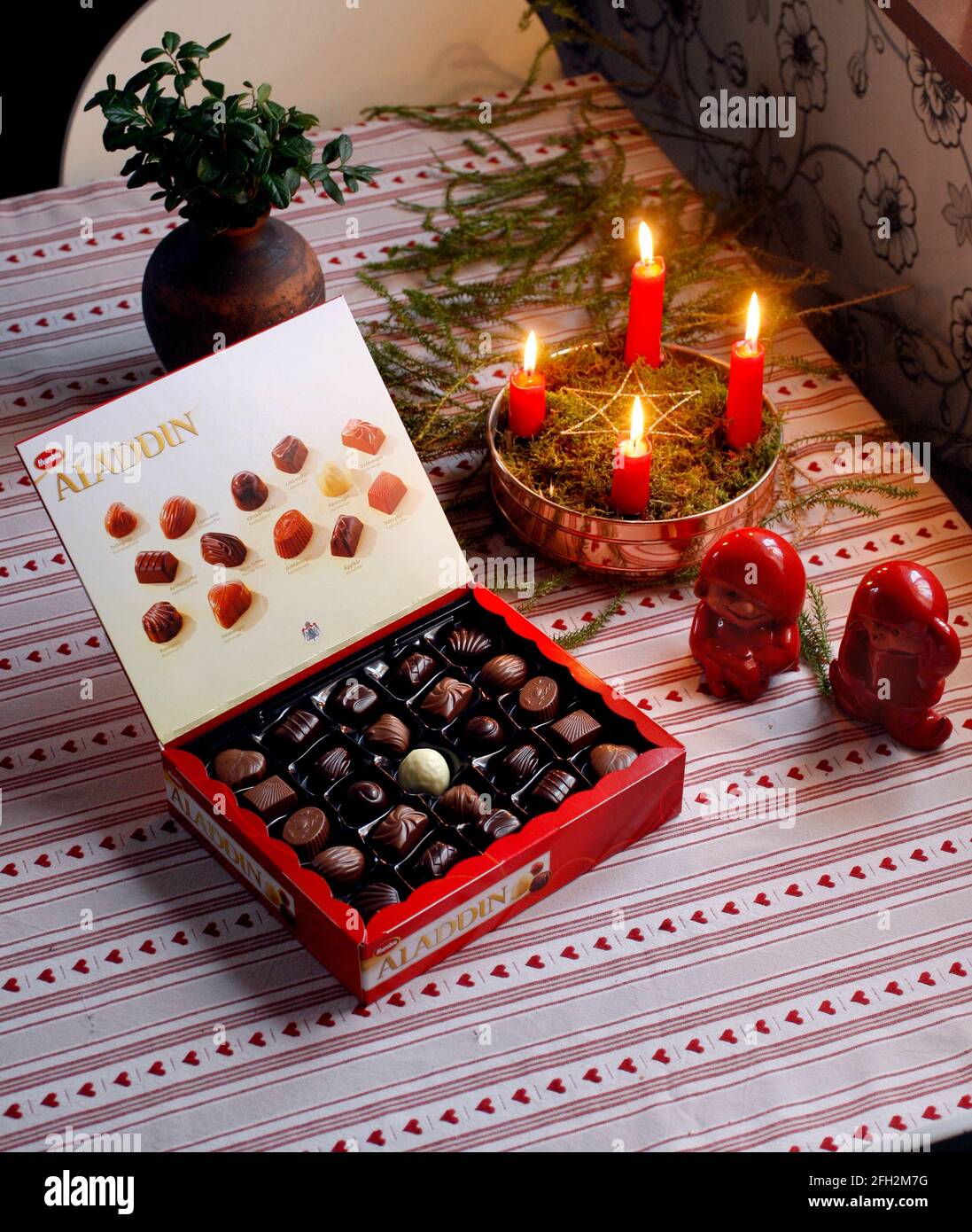 Aladdin chocolate box from Marabou during christmas holidays Stock ...