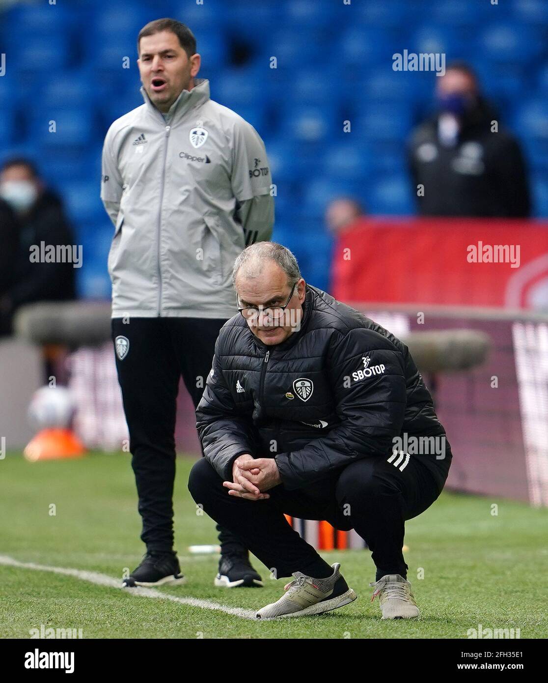 Leeds United manager Marcelo Bielsa on the touchline during the Premier ...