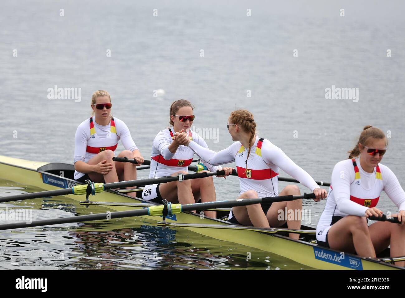 XXX on Day 2 at the European Rowing Championships in Lake Varese on ...