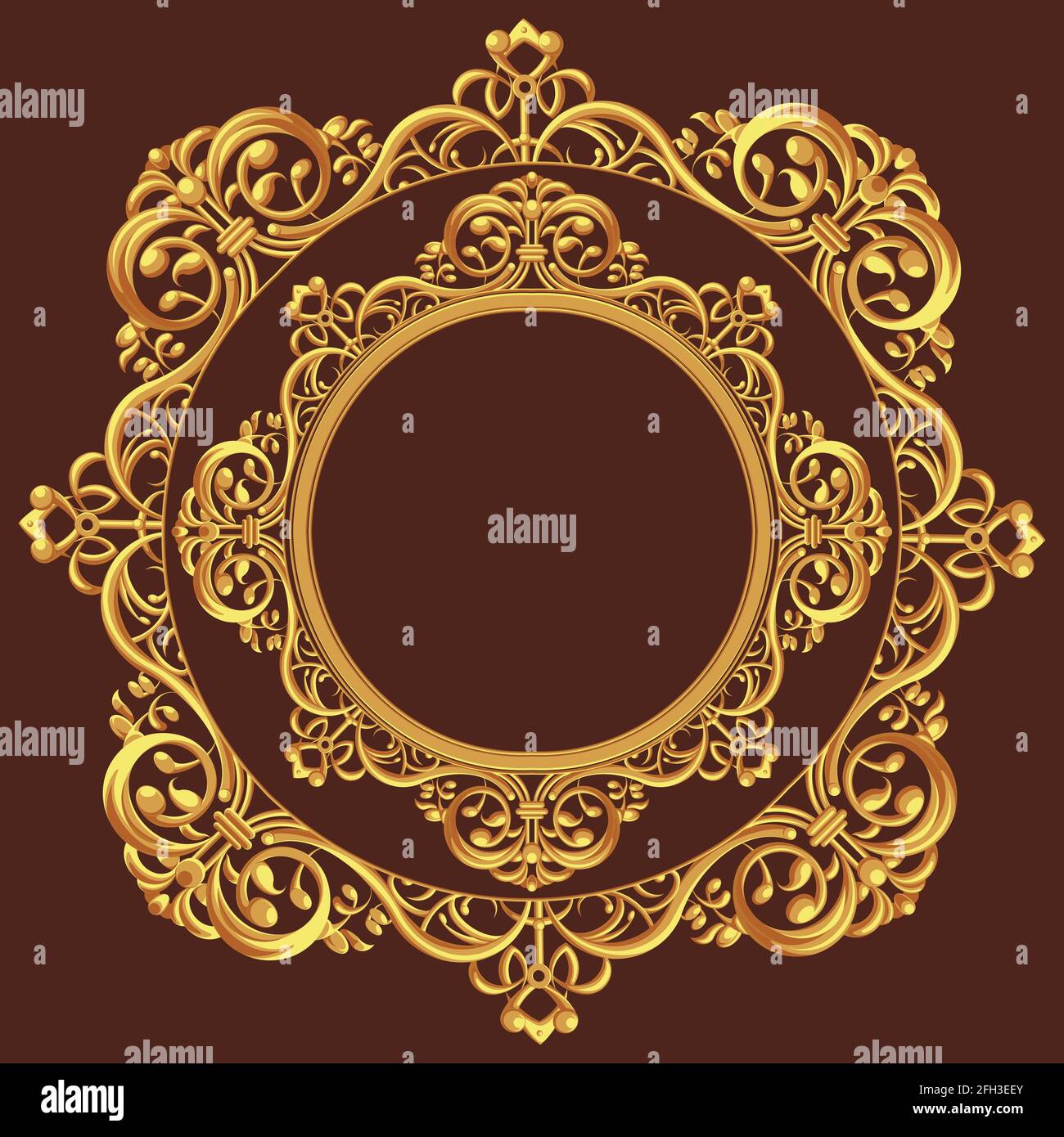Vintage Circular Ornamental Frame Decorative Vector Element Stock ...