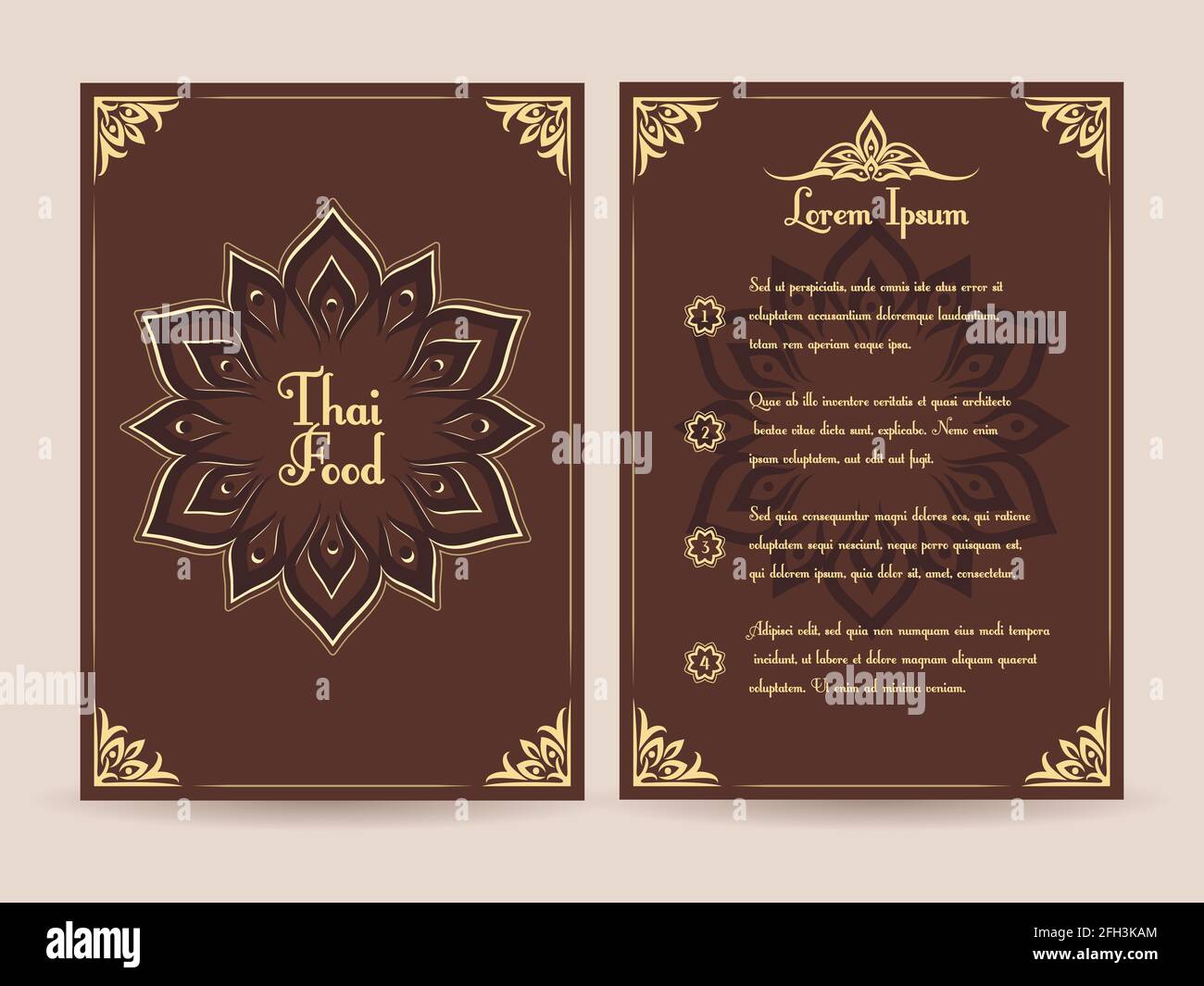 Thai food menu vector template. Menu food template, brochure menu food ...
