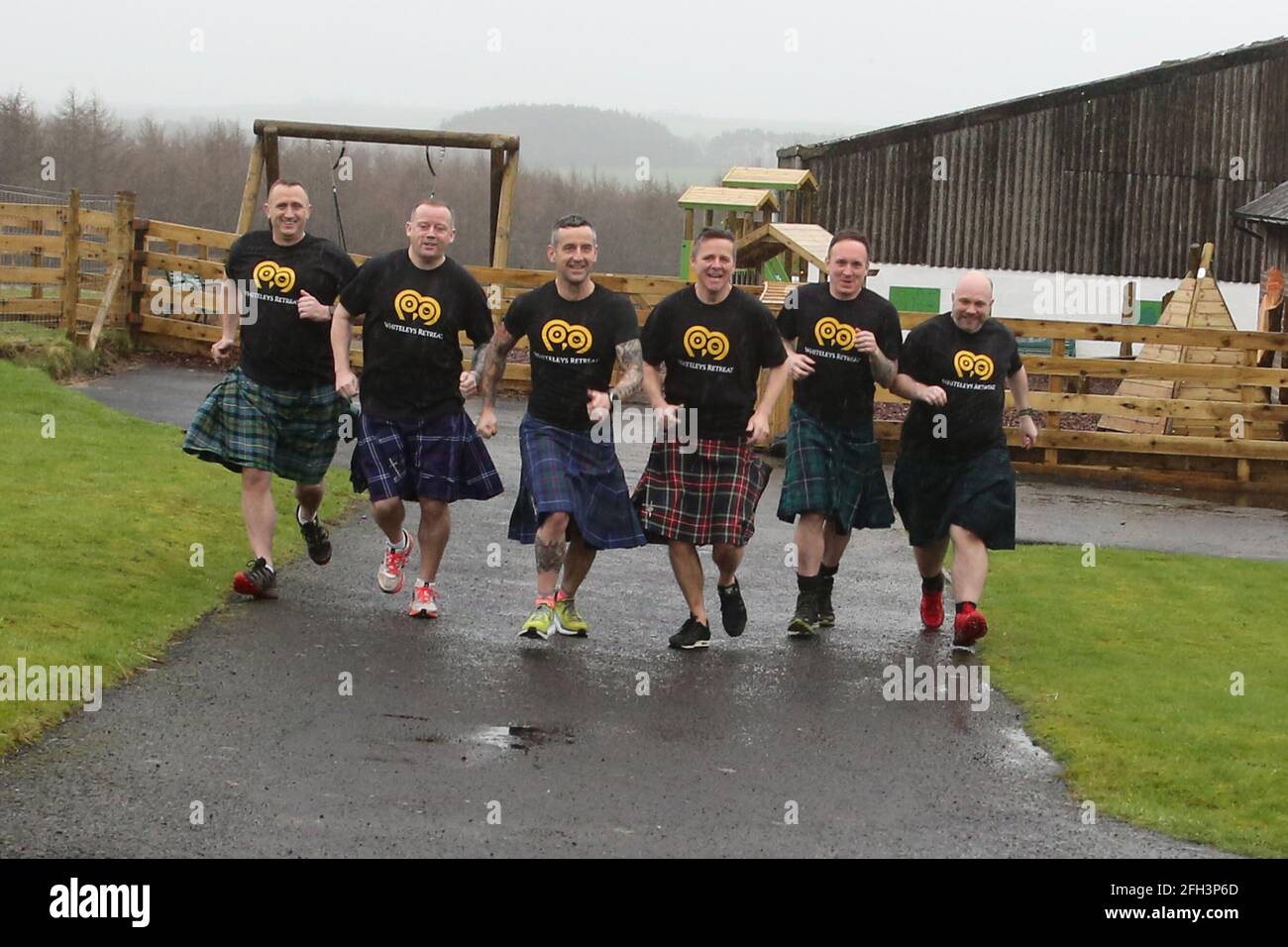 Maybole, Ayrshire, Scotland, UK. 29 Jan 2019. A group of men all under ...