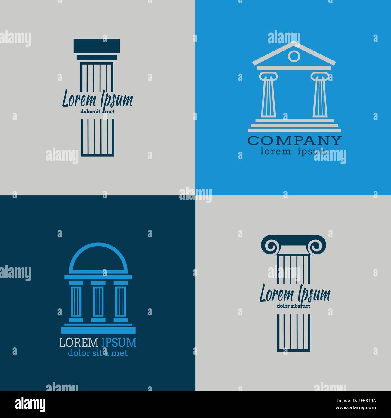 Architectural vector logo templates with columns. Column architecture ...