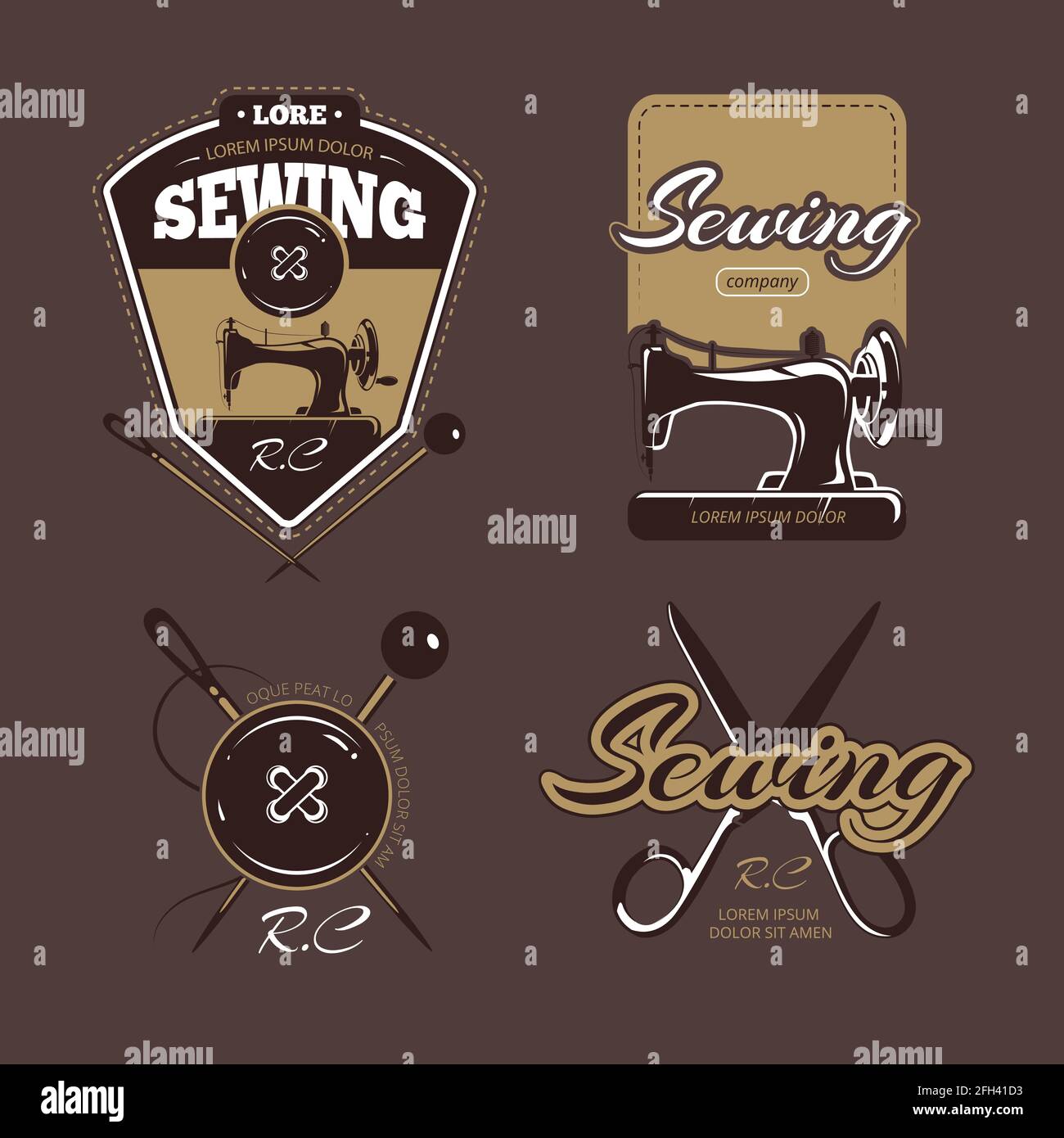 Tailoring color vector logo, labels and badges. Vintage collection ...