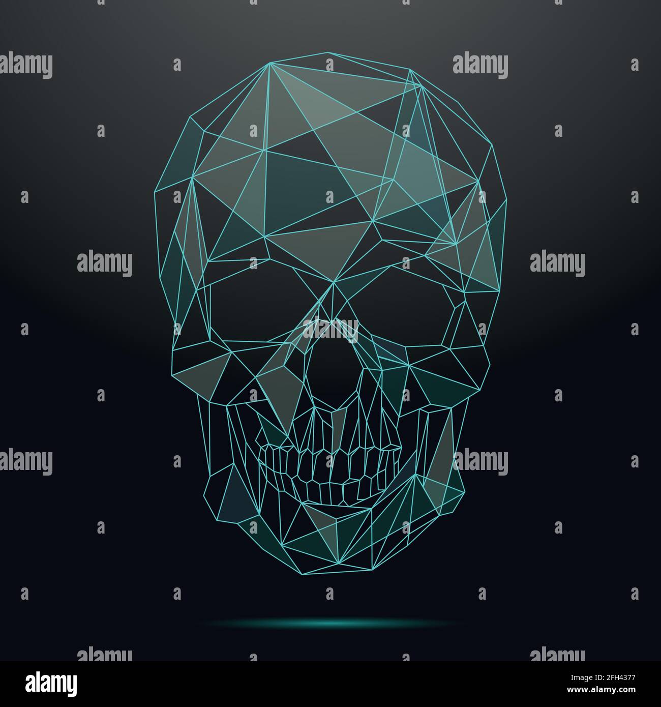 Low poly skull. Thin line skull vector. Skull linear, low poly head ...