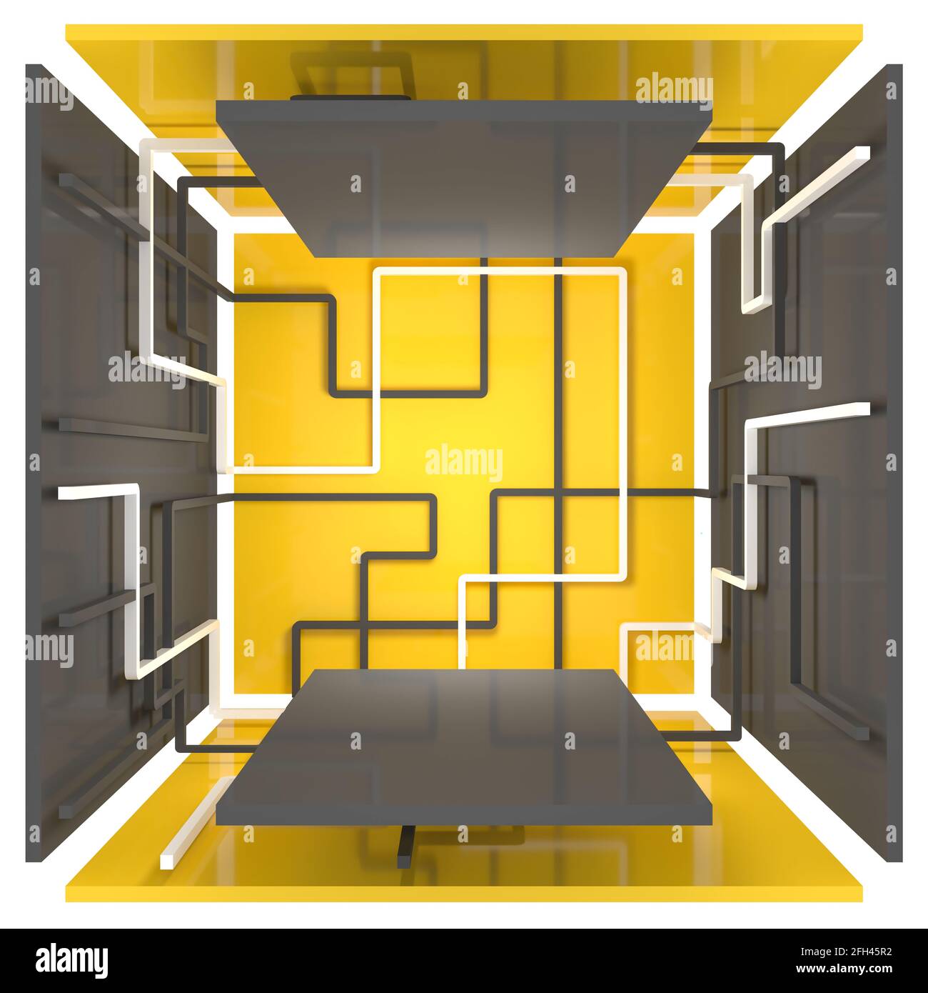 Box of geometric shapes with a platform for product demonstration ...