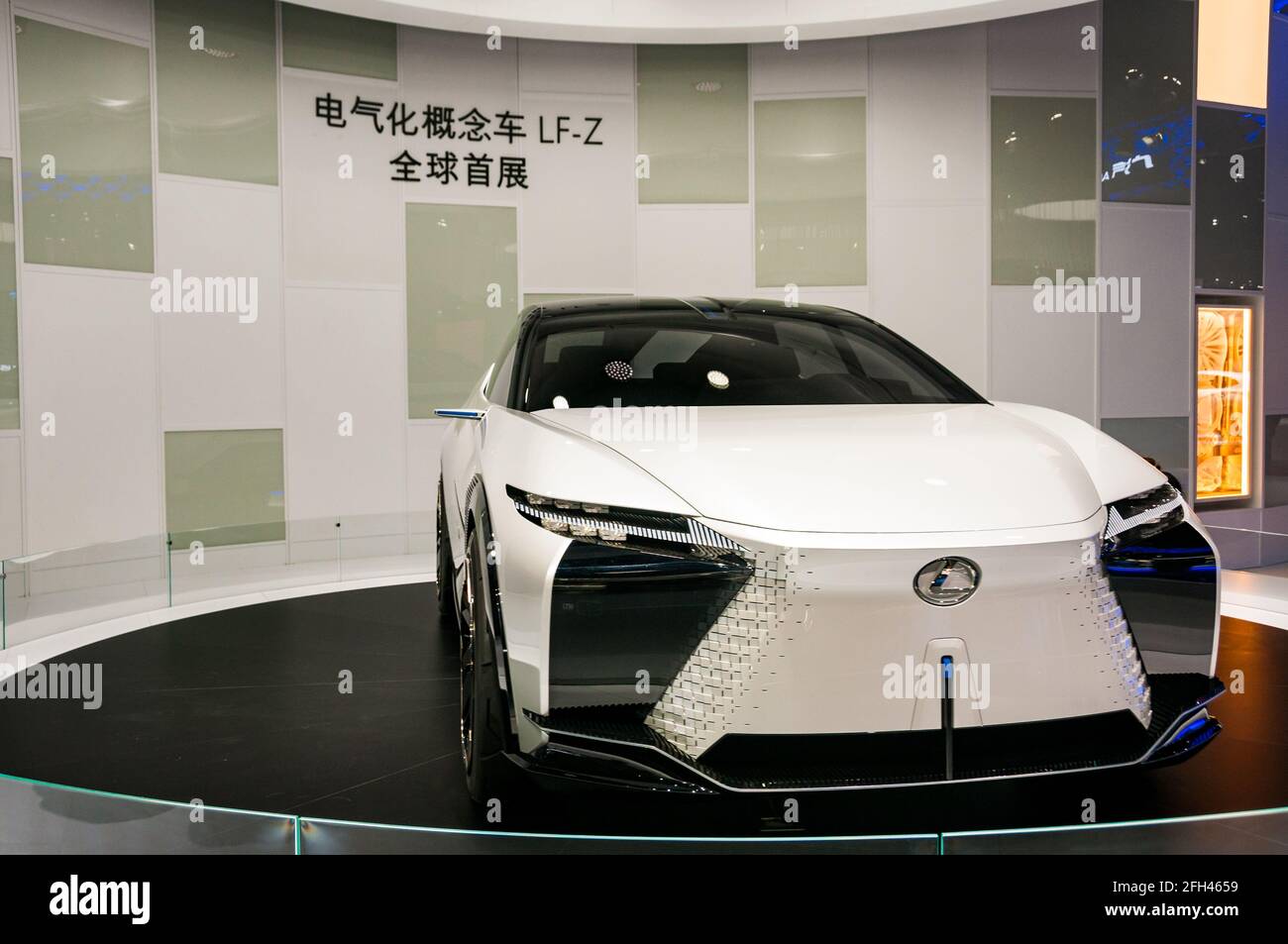 The Lexus LF-X concept on display at the 2021 Shanghai Auto Show, China ...