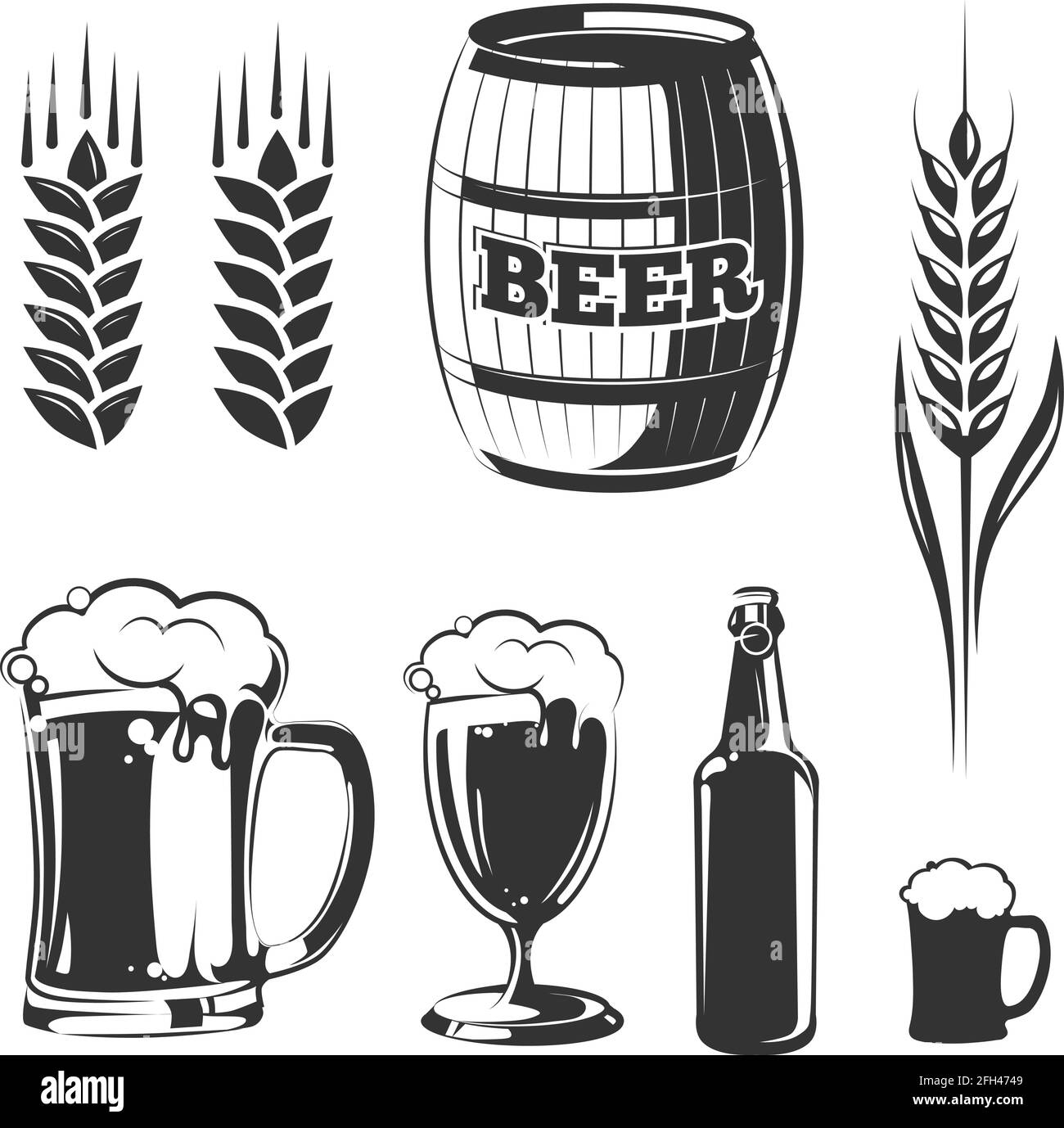 Vector elements for vintage beer festival labels and emblems. Alcohol ...