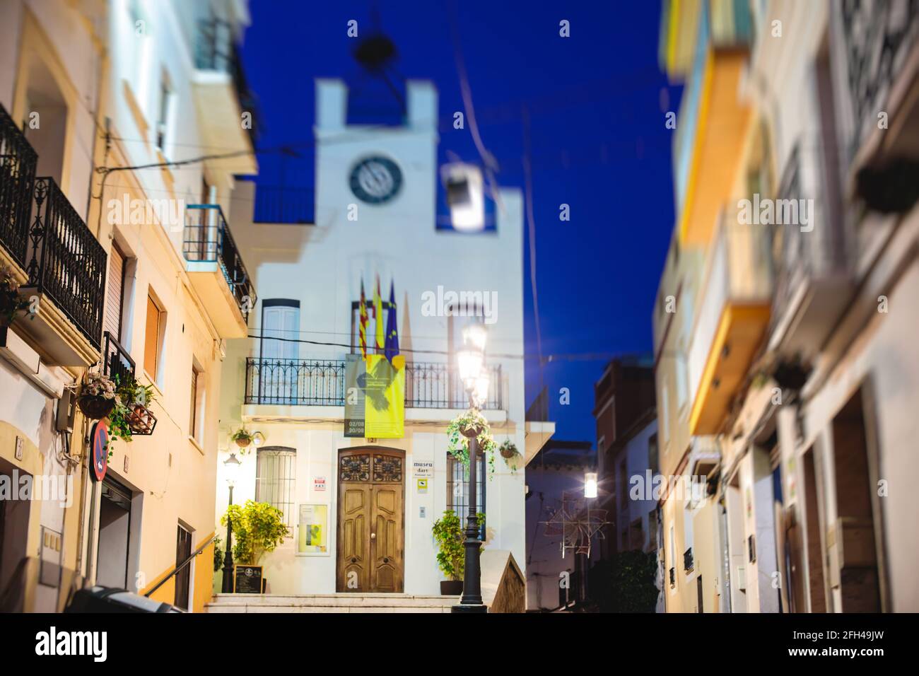 View of Calpe Old town, Calp, Marina Alta, province of Alicante ...