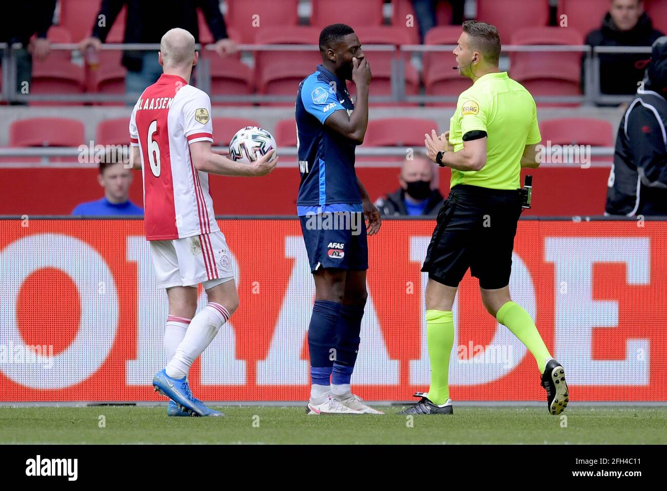 AMSTERDAM, NETHERLANDS - APRIL 25: Davy Klaassen of Ajax, Bruno Martins ...