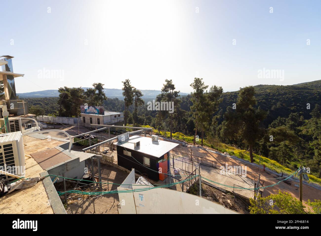 Meron - Israel, 21-03-2021. The view from the tomb of Rabbi Shimon Bar ...