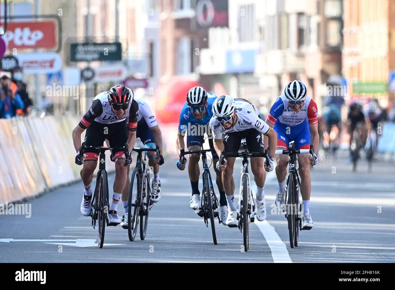 Slovenian Tadej Pogacar of UAE Team Emirates and French Julian ...