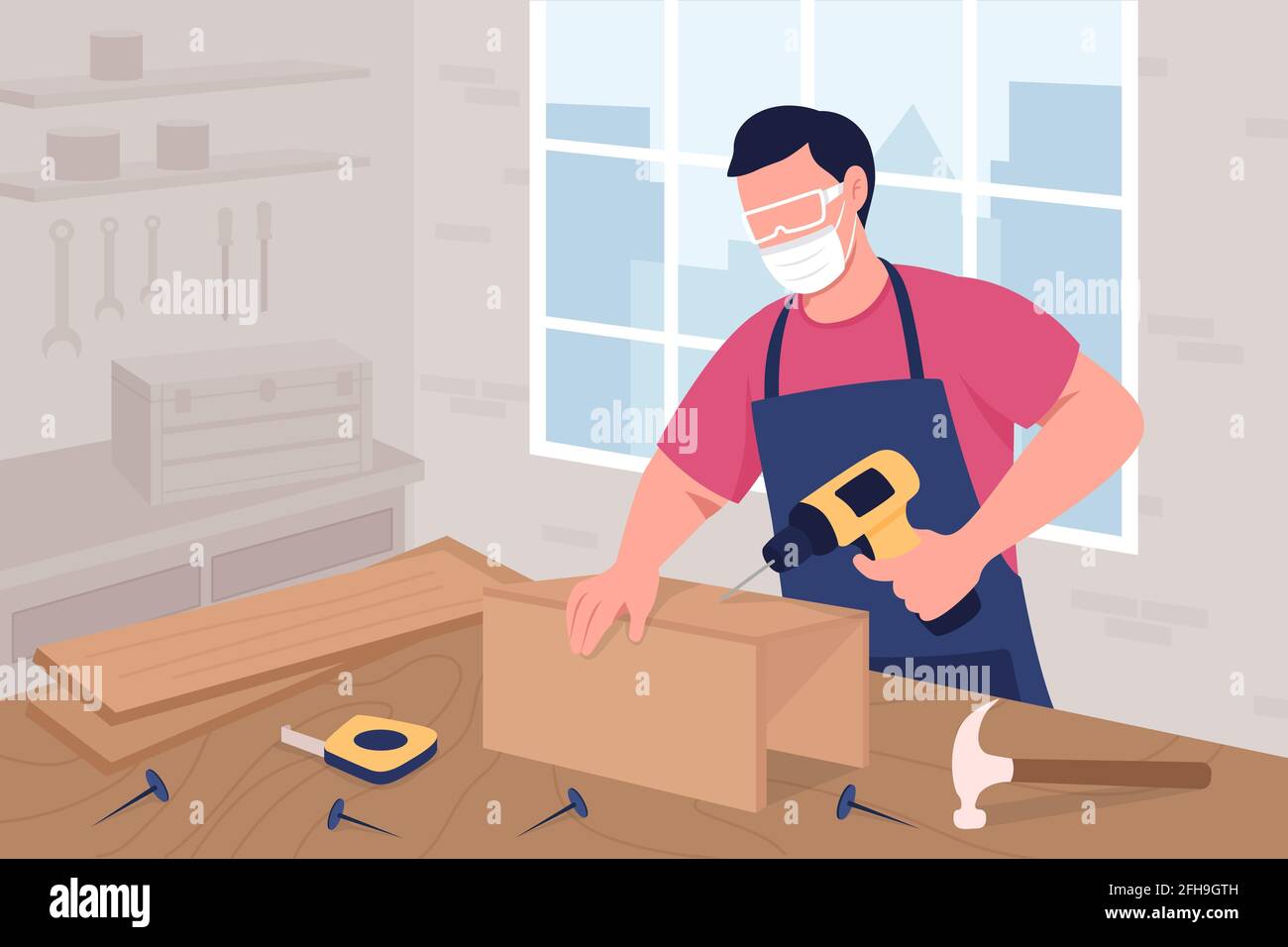 Workbench cartoon hi-res stock photography and images - Alamy