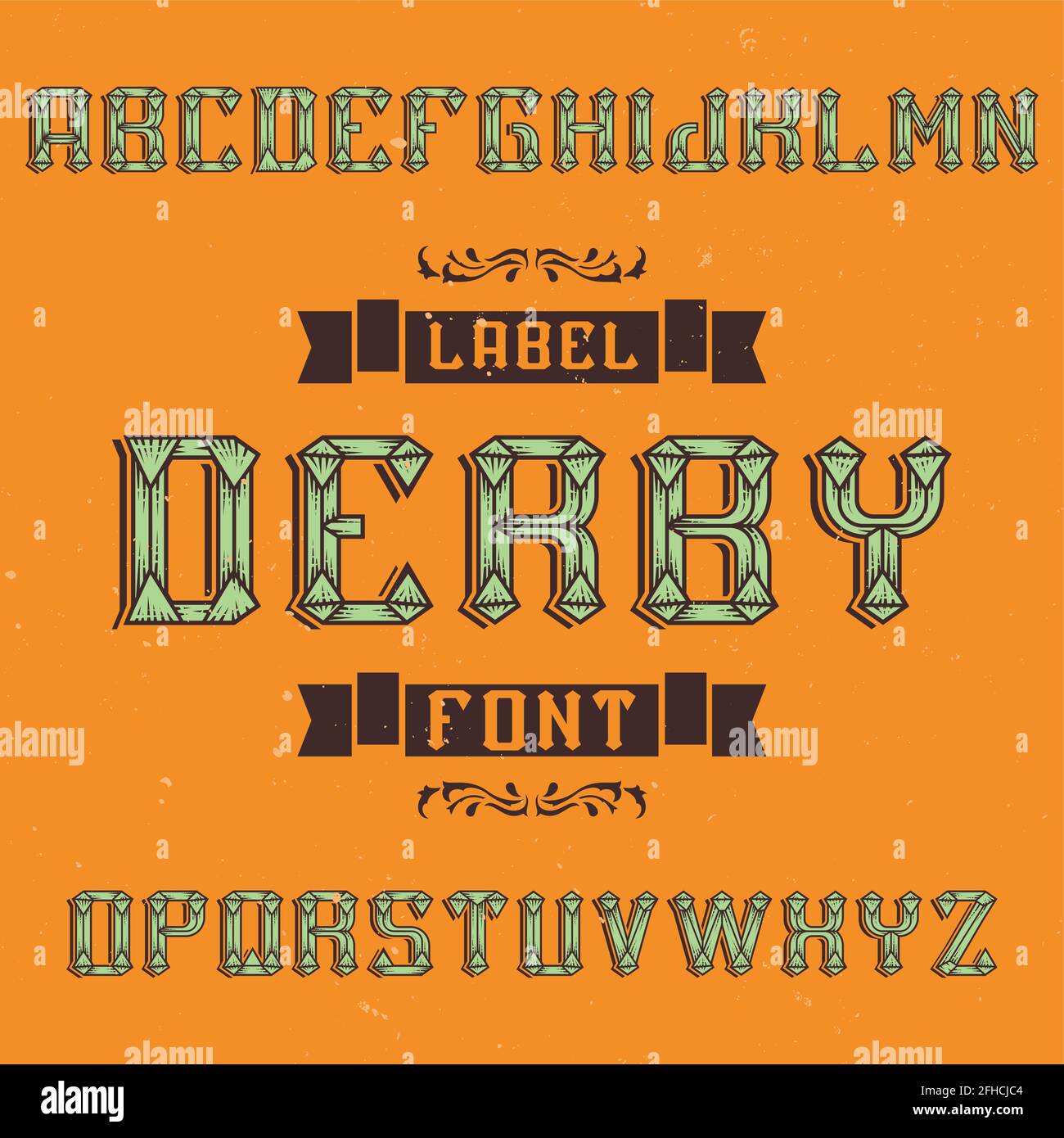 Vintage label typeface named Derby. Good font to use in any vintage ...