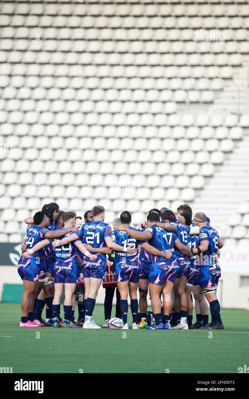 PariâÂ€Â™s team during the rugby TOP 14 match between Stade Français ...