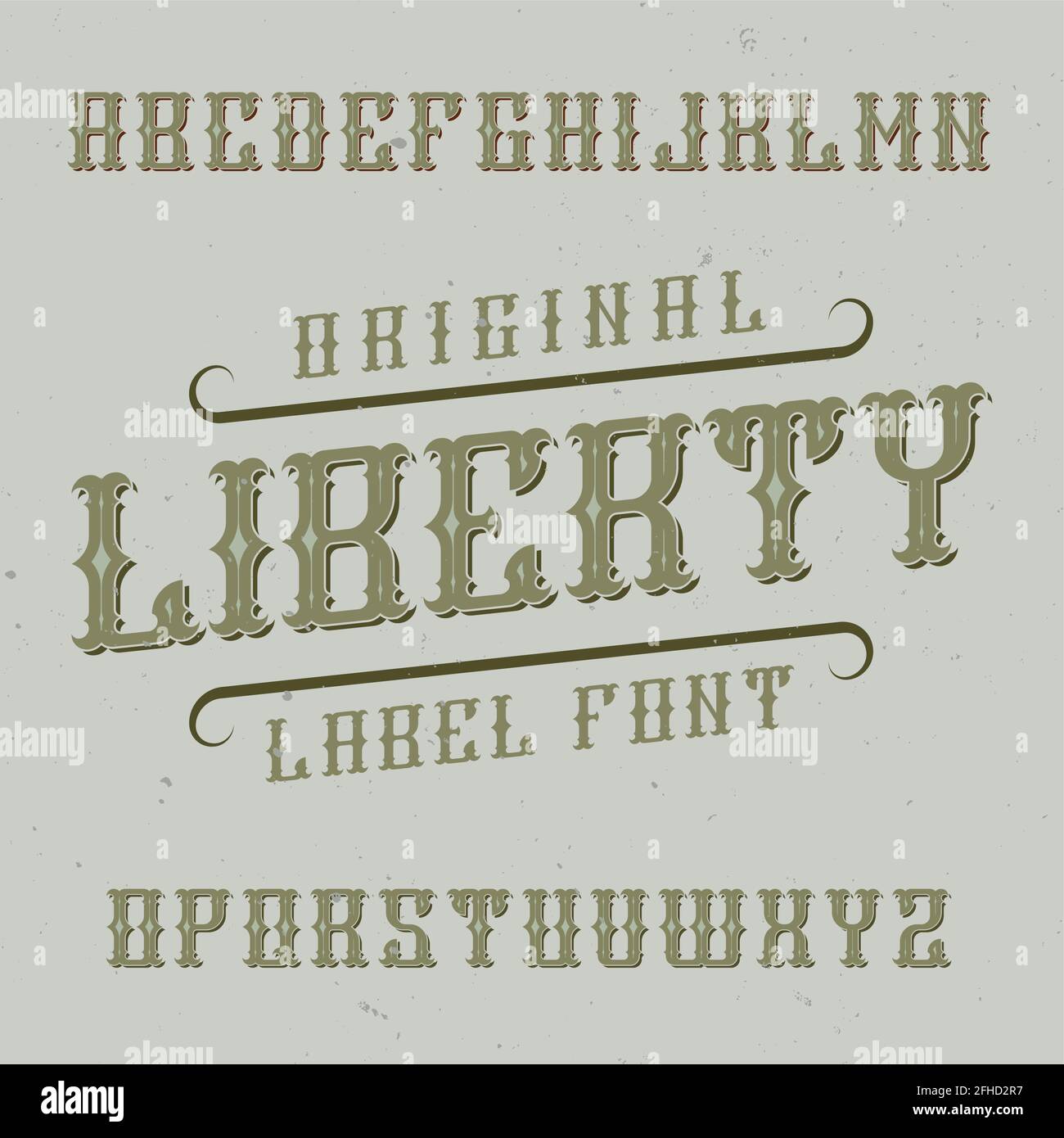 Vintage label typeface named Liberty. Good font to use in any vintage ...