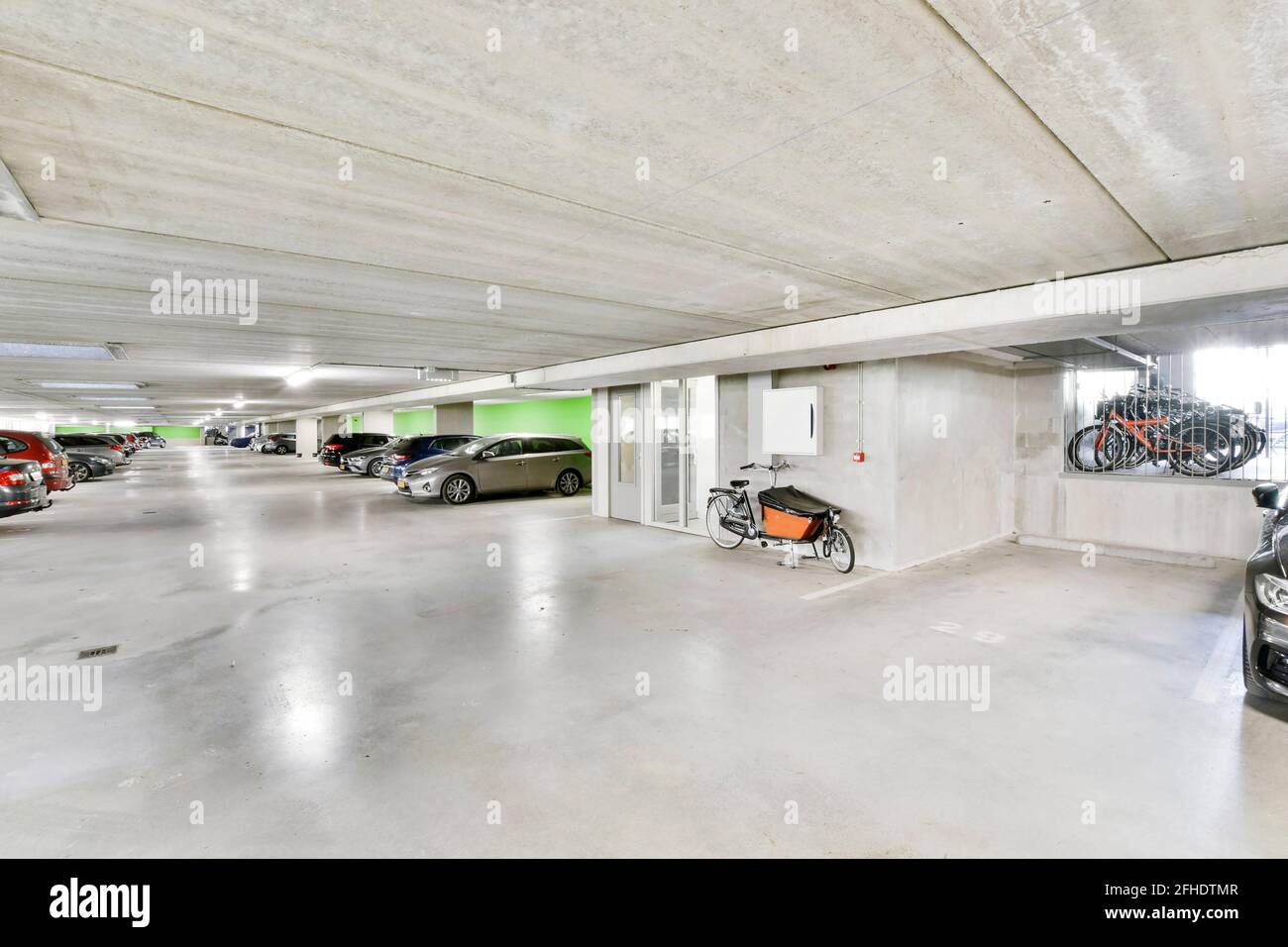 Interior of indoor parking lot Stock Photo - Alamy
