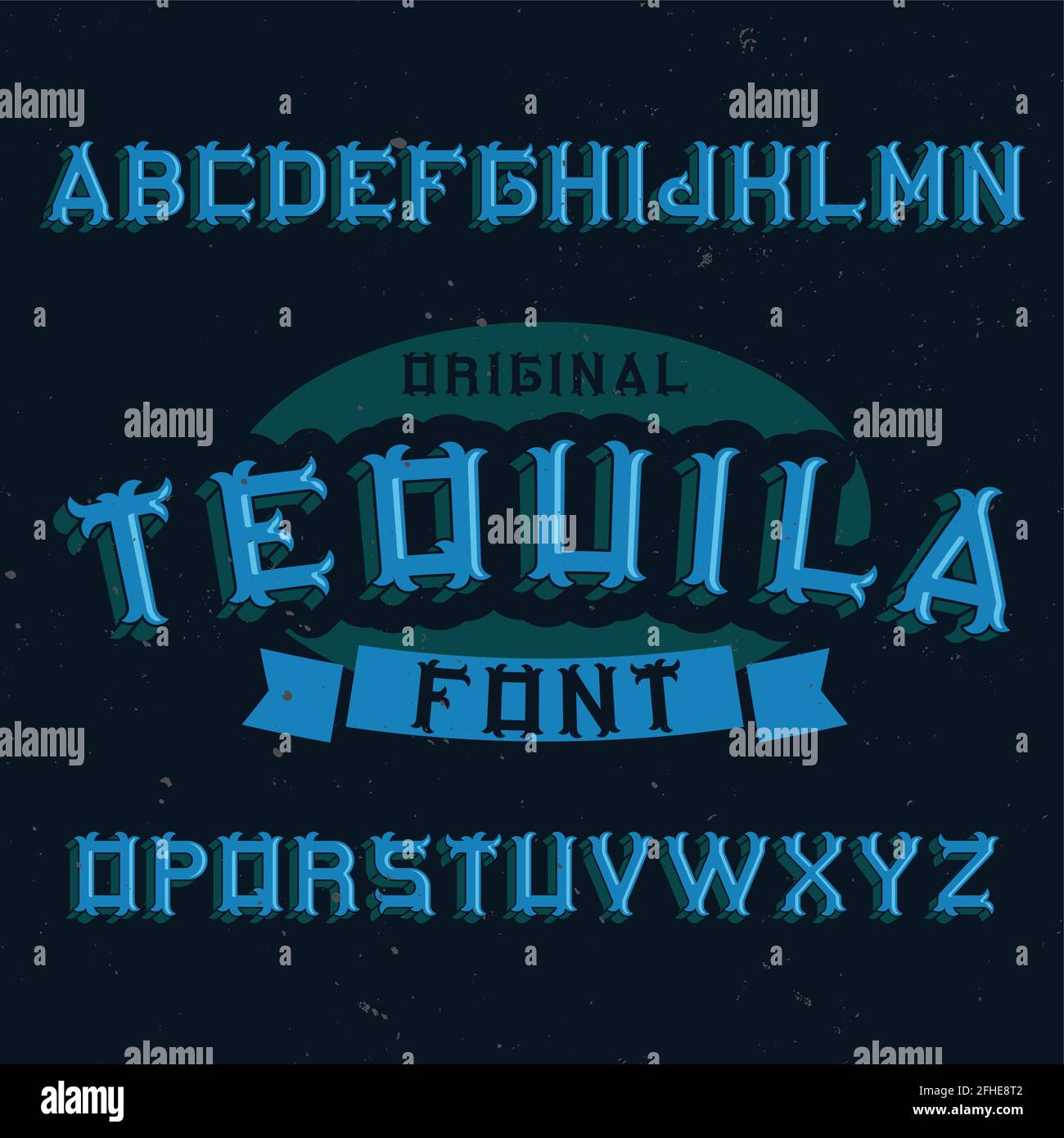 Vintage label font named Tequila. Good to use in any retro design ...