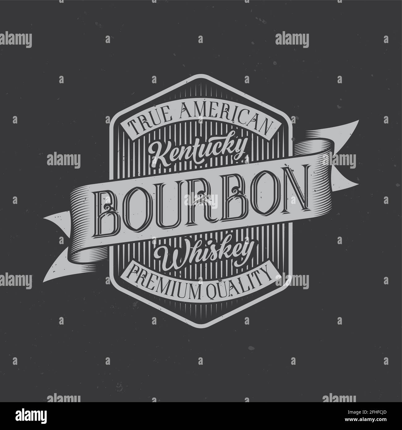 Vintage label design with lettering composition on dark background ...