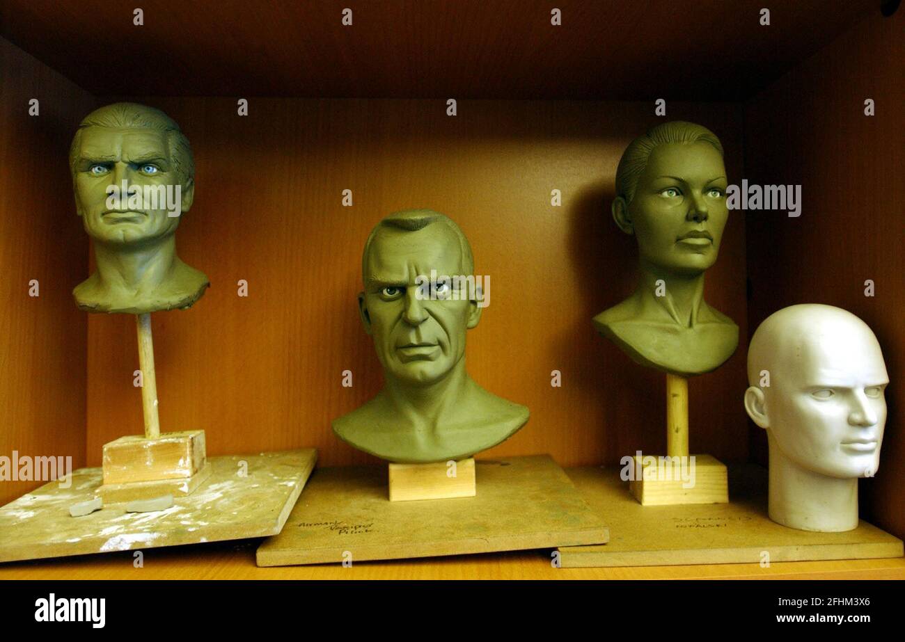 CAPTAIN SCARLET ORIGINAL HEAD MODELS FOR THE SERIES.AT PINEWOOD STUDIOS ...