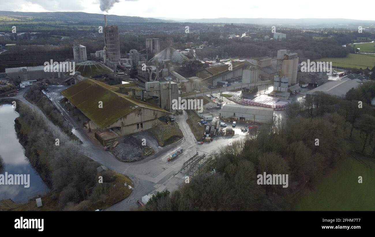 Large limestone quarry and industrial buildings in clitheroe ...