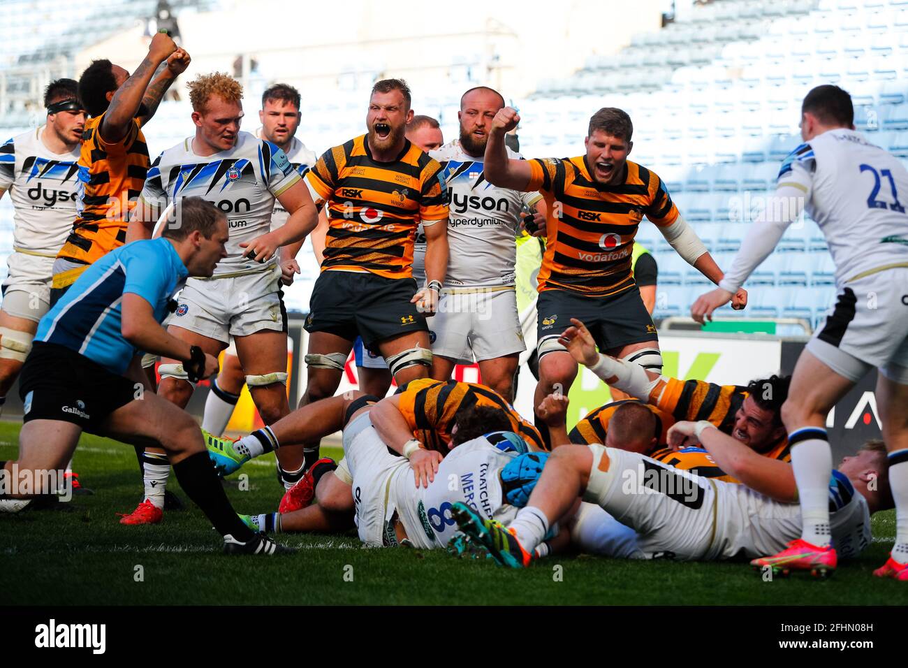 25th April 2021; Ricoh Arena, Coventry, West Midlands, England; English Premiership Rugby, Wasps ...