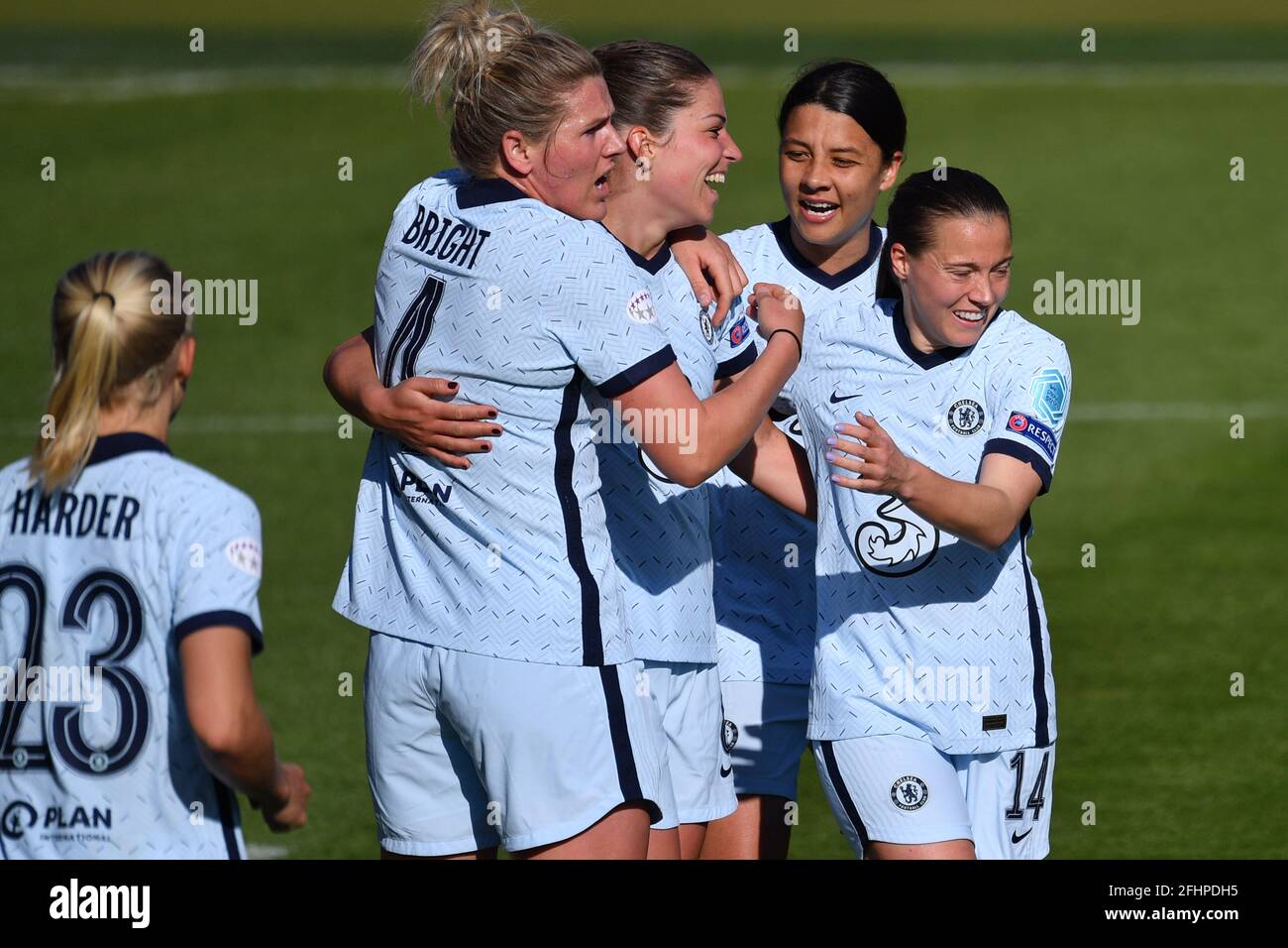 Munich, Deutschland. 25th Apr, 2021. goaljubel v-li: Pernille HARDER ...