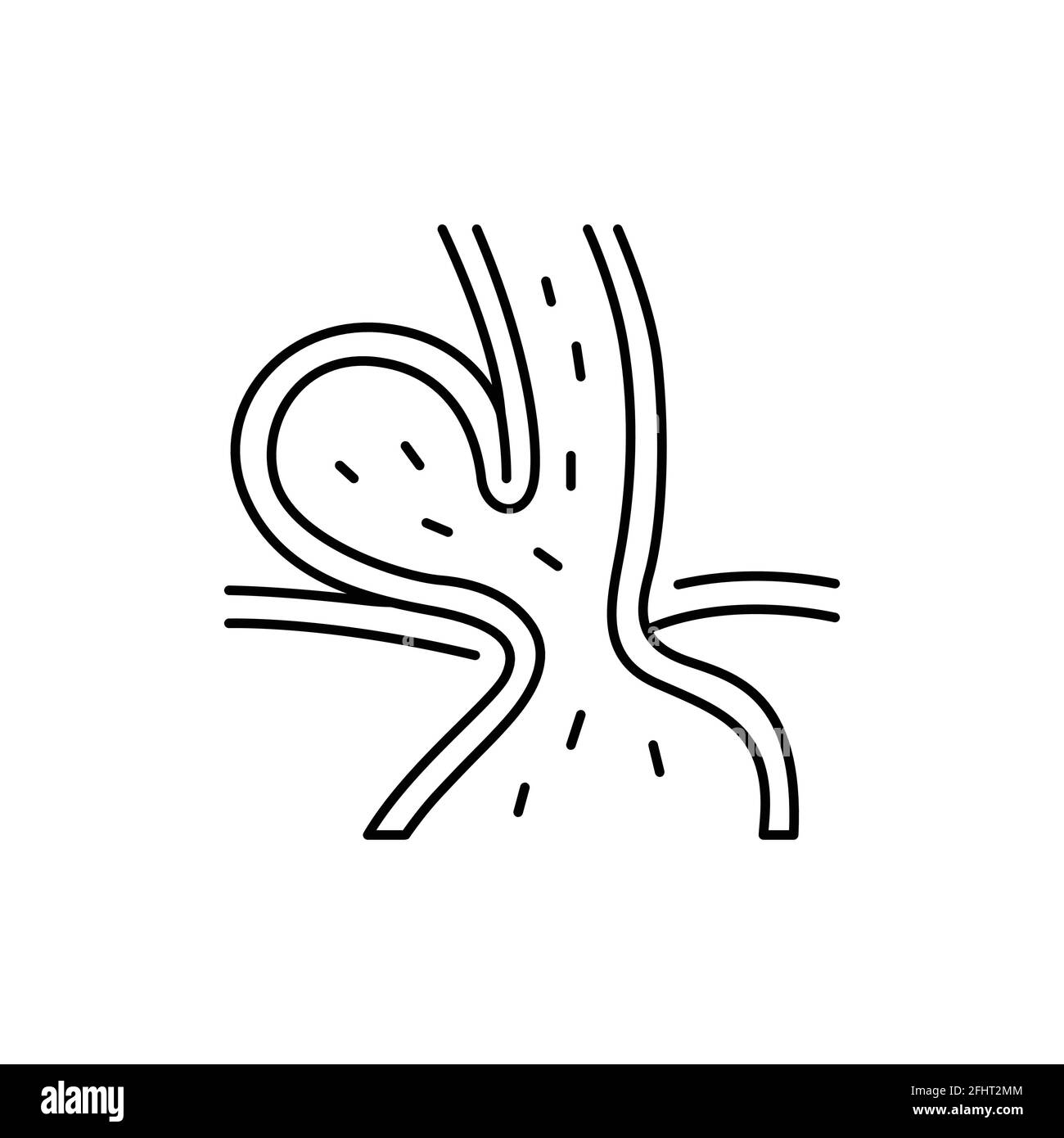 Hiatal hernia olor line icon. Pictogram for web page, mobile app, promo ...