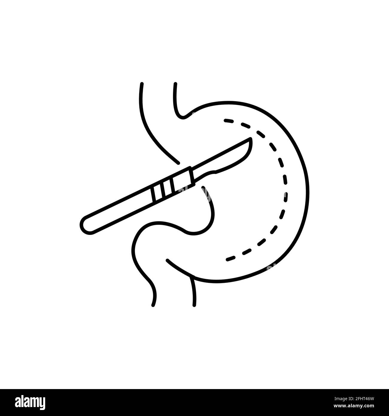 Stomach surgery olor line icon. Pictogram for web page, mobile app ...