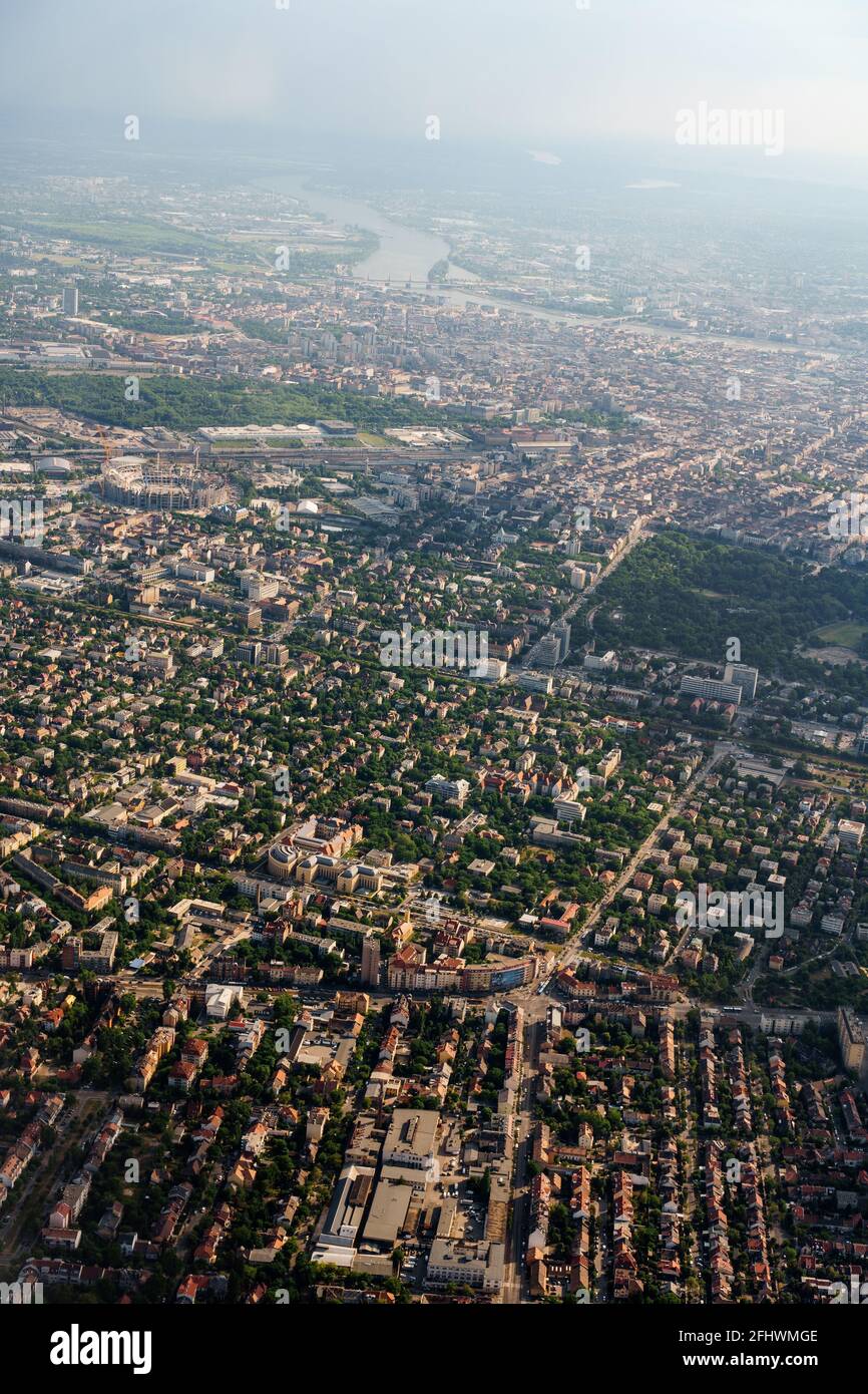 Bird's-eye view of the urban development of Budapest Stock Photo - Alamy
