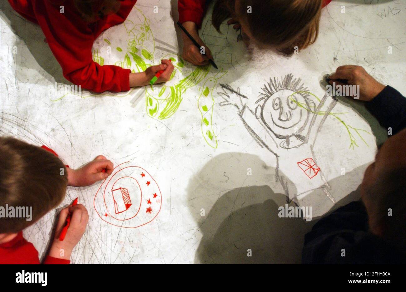 QUENTIN BLAKE DRAWING WITH SCHOOL CHILDREN AS PART OF THE CELEBRATION ...