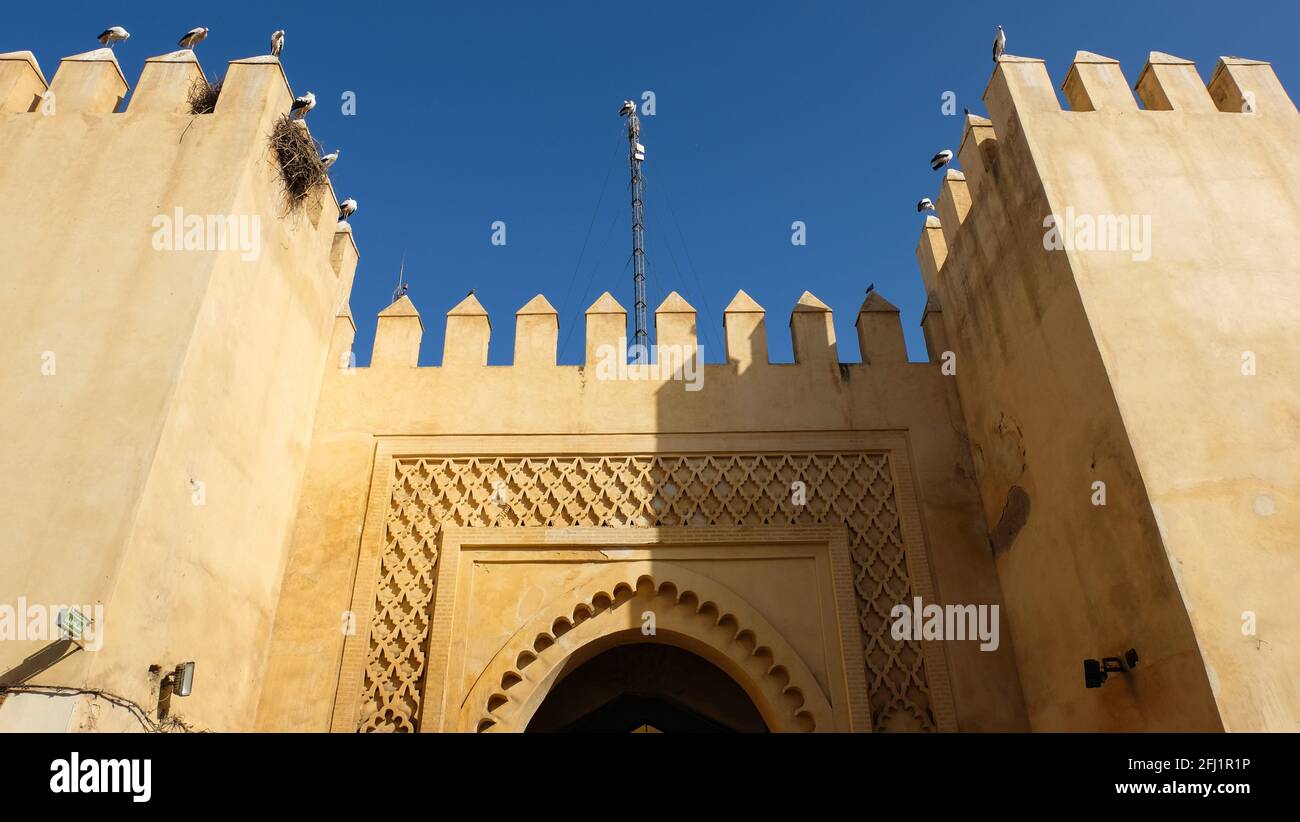 Bab Semmarine is the monumental southern gate of Fes el-Jdid, a part of ...