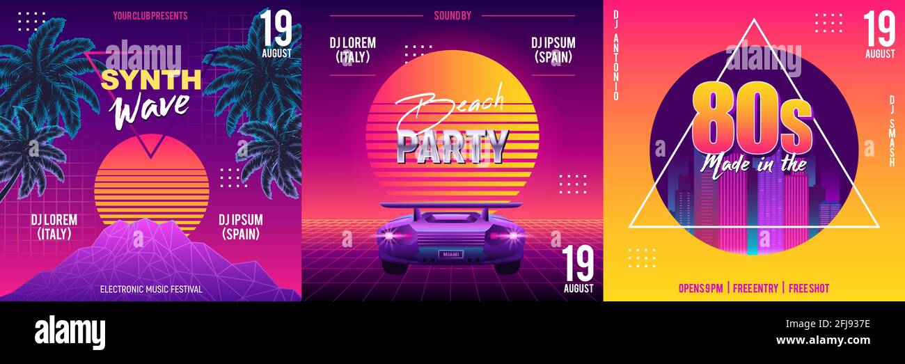 Retro Wave Design Concept Stock Vector Image & Art - Alamy