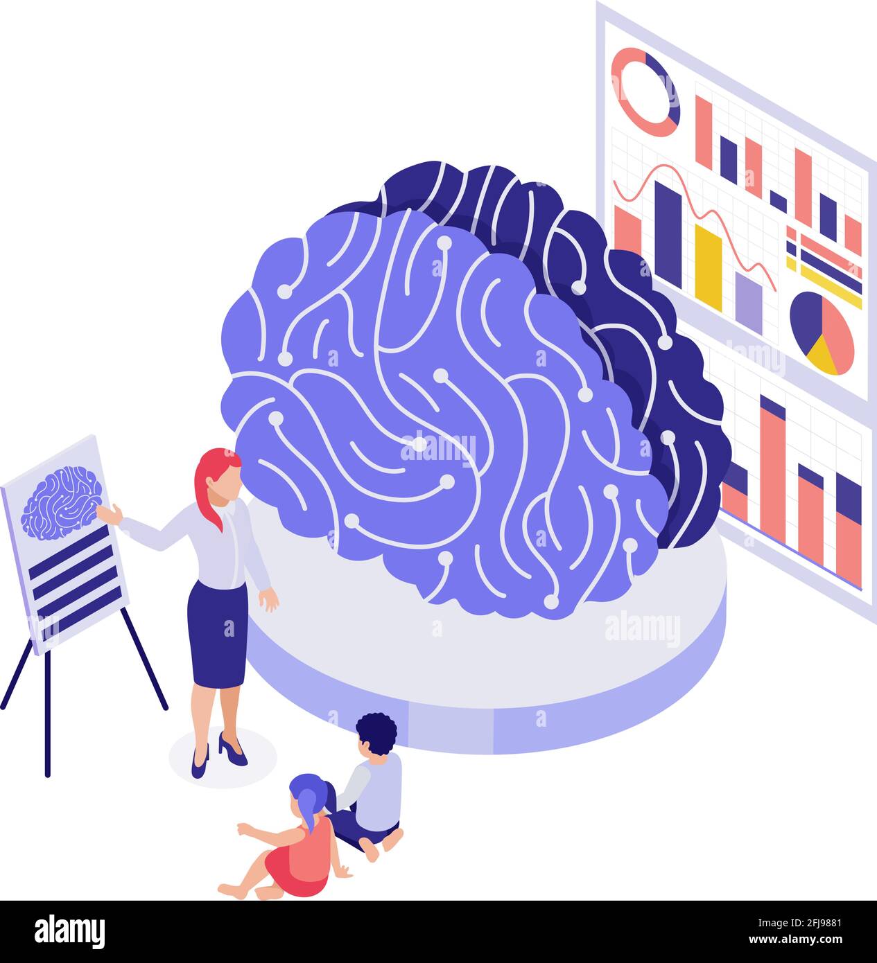 STEM education 3d concept with students using model to study human ...