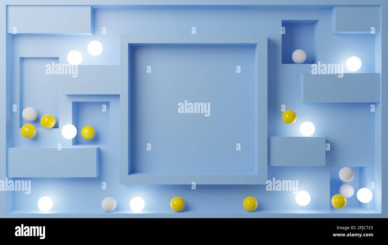 3D Illustration of multiple spheres against a blue surface Stock Photo ...