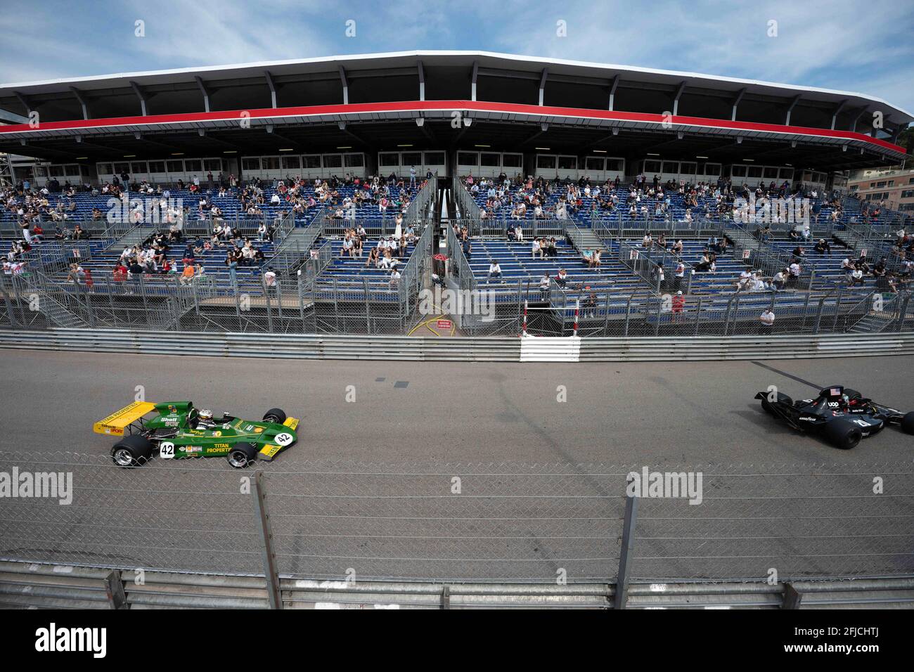 People on the stands attend the race of the 12th Monaco Historic Grand ...