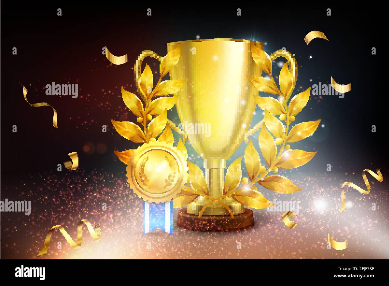 Realistic awards background with composition of festive confetti ...