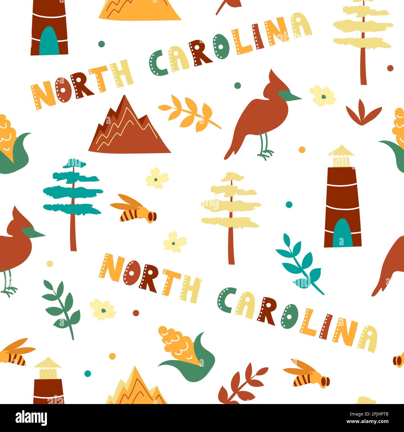 USA collection. Vector illustration of North Carolina theme. State ... USA collection. Vector illustration of North Carolina theme. State ...