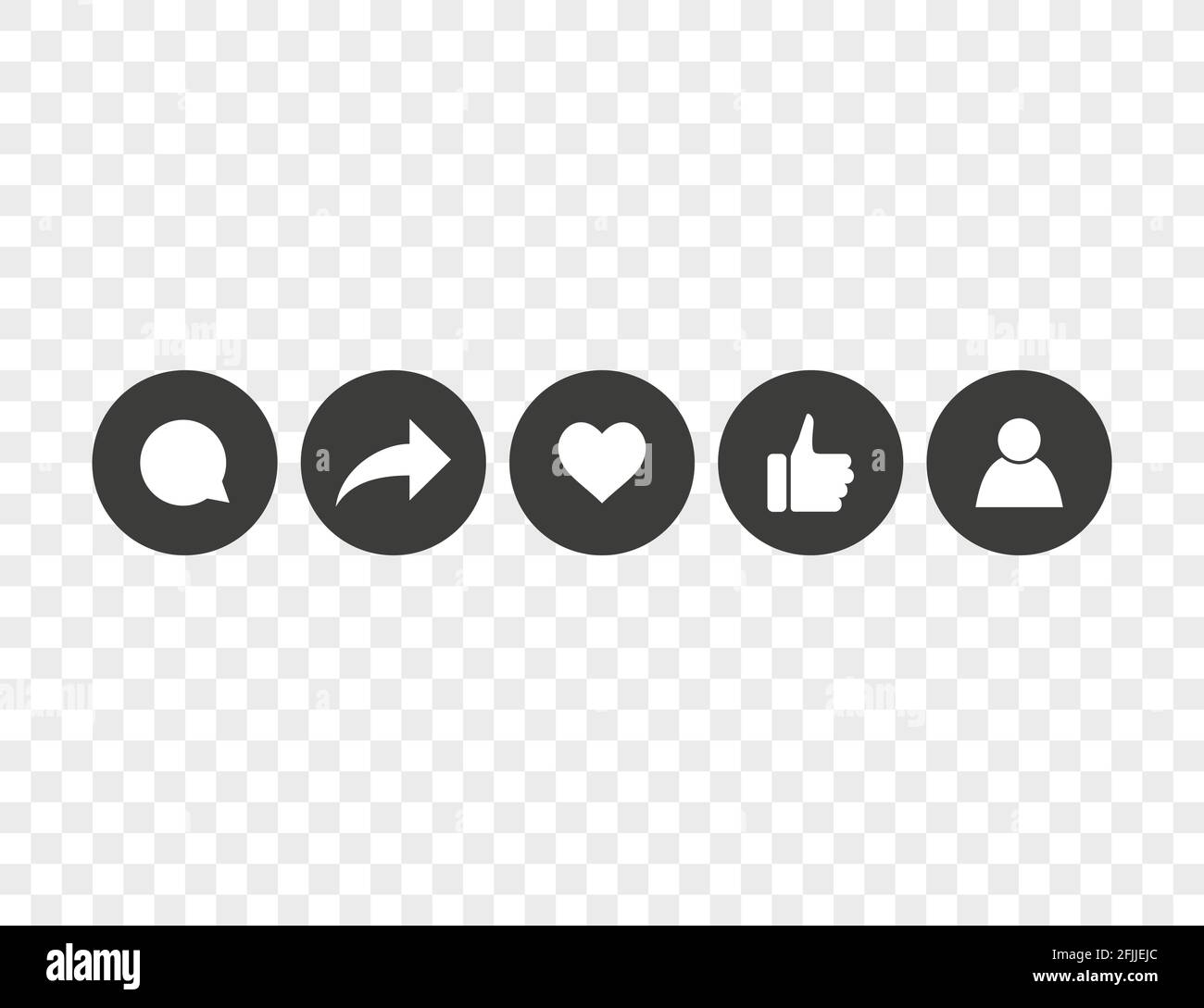 Vector illustration. Thumb up, like, heart repost comment icon 1 Stock ...