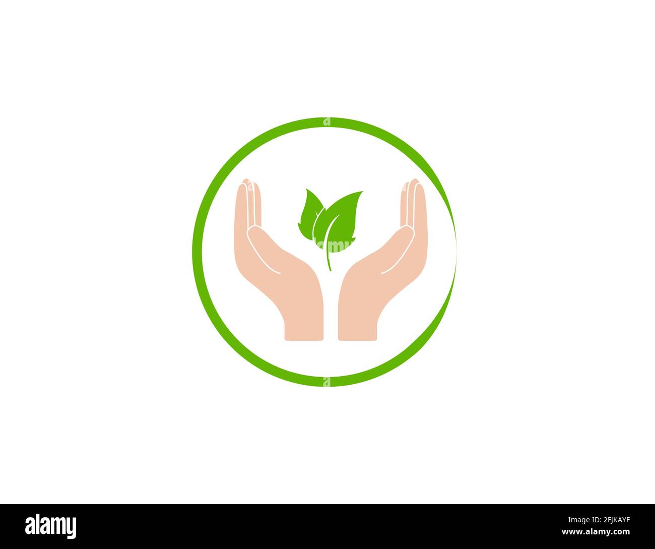 Vector illustration. Plant leaf in hand icon Stock Vector Image & Art ...