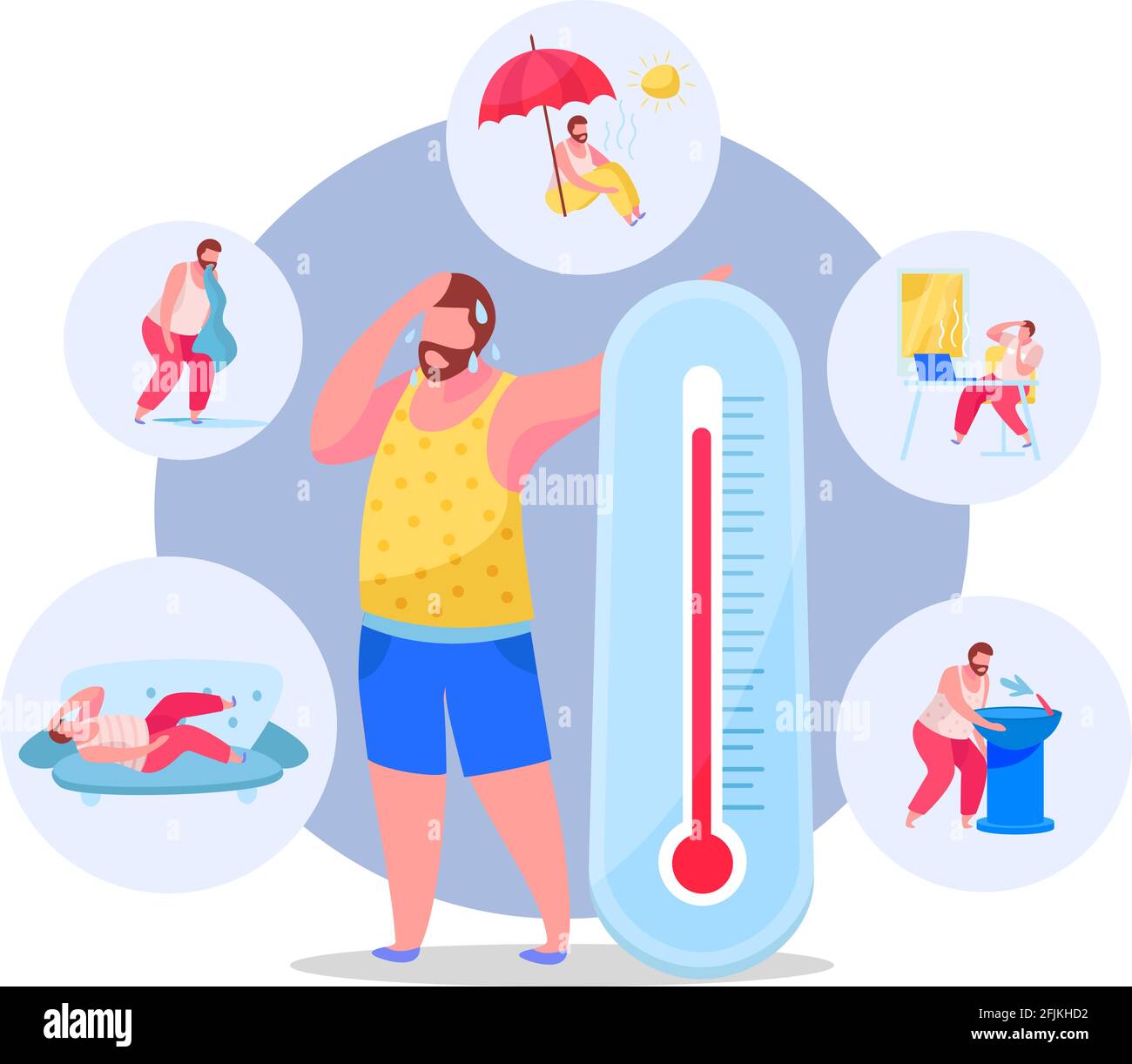 Leaning man with umbrella Stock Vector Images - Alamy
