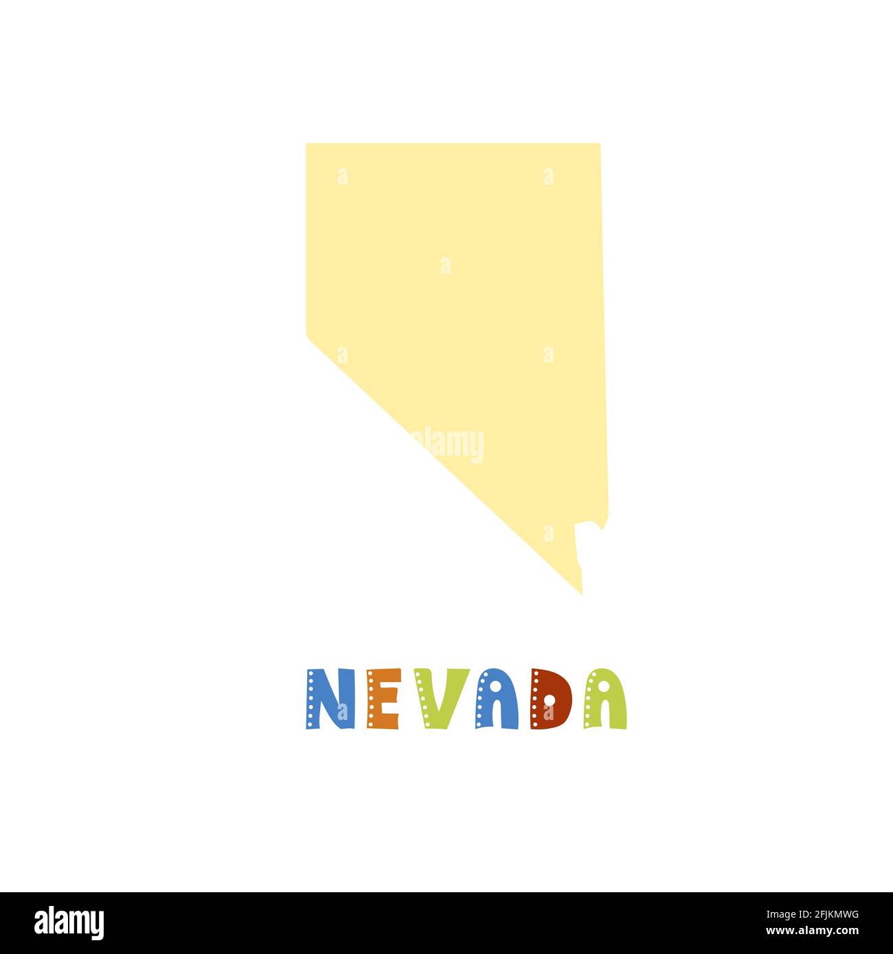 USA collection. Map of Nevada - yellow silhouette Stock Vector Image ...