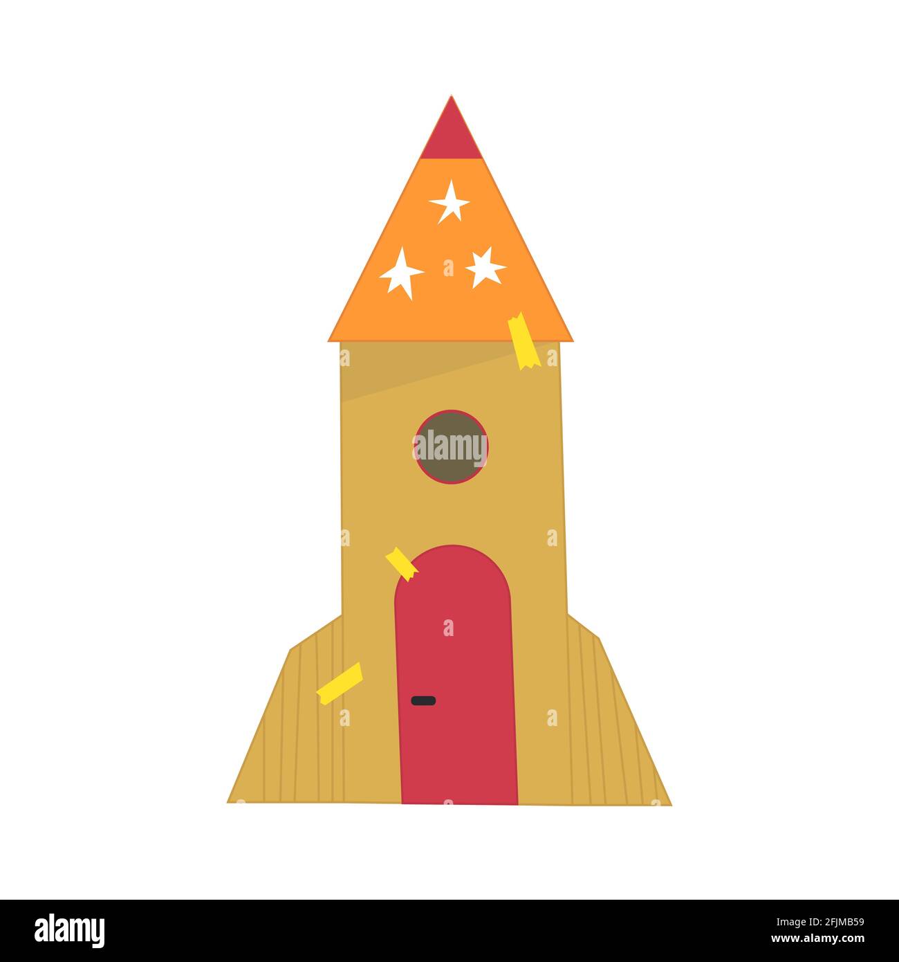 Hand made cardboard rocket Stock Vector Image & Art - Alamy